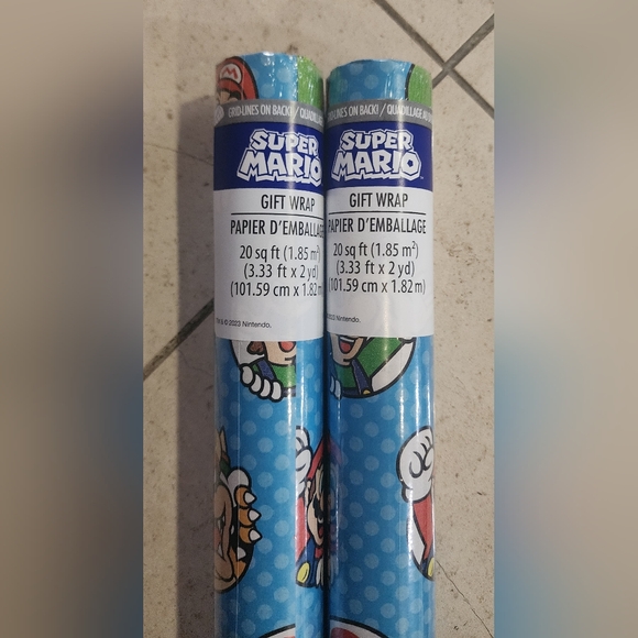 Accents | Super Mario Bros Video Game Christmas Gift Wrapping Paper 2 ...